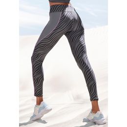 active by Lascana Leggings LASCANA ACTIVE, Damen, Gr. XS (32/34), N-Gr, schwarz, Obermaterial: 85% Polyester, 15% Elasthan, bedruckt, animal-print, sportlich, eng knöchellang, Hosen, mit Zebramuster