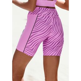 active by Lascana Shorts LASCANA ACTIVE, Damen, Gr. XS (32/34), N-Gr, pink, Obermaterial: 85% Polyester, 15% Elasthan, bedruckt, animal-print, sportlich, eng kurz, Hosen, Sportshorts mit dezentem Zebramuster