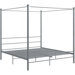 Himmelbett Grau Metall 180x200 cm vidaXL