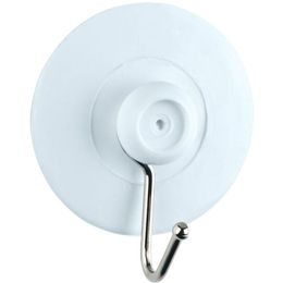 Wenko - Saug Haken Wand Kleider Garderoben Handtuch Halter Nickel Weiß - weiss