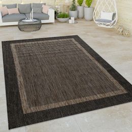 Paco Home - In- & Outdoor Flachgewebe Teppich Modern Bordüre Natürlicher Look In Braun 200x280 cm