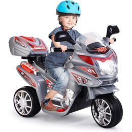 Goplus - 6V Elektro Kindermotorrad mit 3 Raedern, Elektromotorrad inkl. Licht & Pedal & Aufbewahrungskiste & Musik, Elektro-Dreirad für Kinder von 3