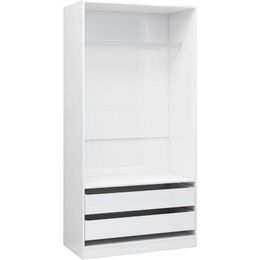 vidaXL - Kleiderschrank Hochglanz-Weiß 100x50x200 cm Holzwerkstoff