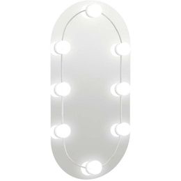 vidaXL - Spiegel mit LED-Leuchten 60x30 cm Glas Oval