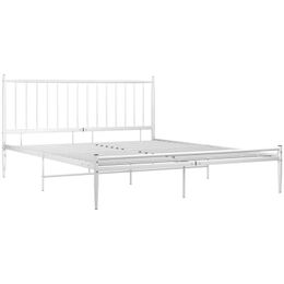 vidaXL - Bett Weiß Metall 200x200 cm