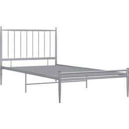 vidaXL - Bett Grau Metall 100x200 cm