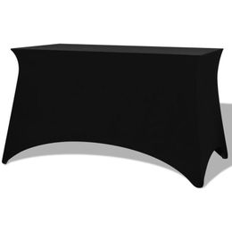 vidaXL - Stretch-Tischhusse 2 Stk. 243 x 76 x 74 cm Schwarz