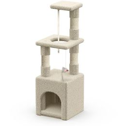 VOUNOT - Kratzbaum Klein, Katzenbaum für Katzen, Stabil Katzenkratzbaum, Höhe 88 cm, Beige