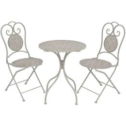 3-tlg. Bistro-Set Stahl Grau vidaXL