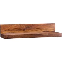 Wandregal Massivholz Sheesham Holzregal Landhausstil Hängeregal Wandboard Naturprodukt Regal Größe wählbar - FineBuy