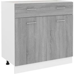 Unterschrank mit Schublade Grau Sonoma 80x46x81,5 cm vidaXL