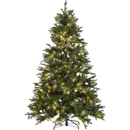 Beliani Künstlicher Weihnachtsbaum Grün 210 cm mit led Beleuchtung Lichterkette Weihnachtsdeko Weihnachten