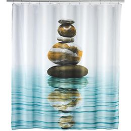 Wenko Duschvorhang Meditation, Textil (Polyester), 180 x 200 cm, waschbar, Mehrfarbig, Polyester mehrfarbig