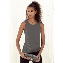 active by Lascana LASCANA ACTIVE Funktionsshirt taupe Gr. XS (32/34) für Damen. Rundhals und Glitzerdruck. Bequem. Nachhaltig.