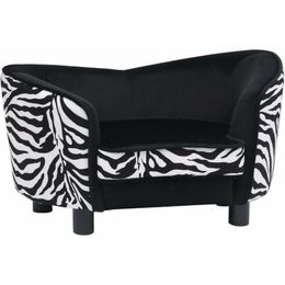 vidaXL - Hundesofa Schwarz 68x38x38 cm Plüsch