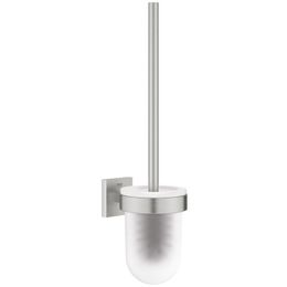 Grohe QuickFix - Start Cube - WC-Bürstenhalter - Supersteel Finish 40977DC0 (zum Anschrauben oder Ankleben)