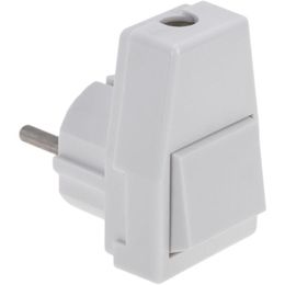 CableMarkt - Gewinkelter Schuko-Stecker mit weißem Schalter 250V/16A