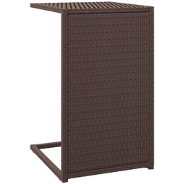 C-Tisch Braun 40x35x60 cm Poly Rattan vidaXL