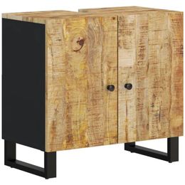 Waschbeckenunterschrank Massivholz Mango und Holzwerkstoff vidaXL