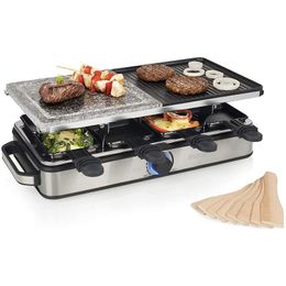 Princess Raclette Gerät eckig mit wendbarer Stein-& Grillplatte für 8 Personen, 1400 Watt