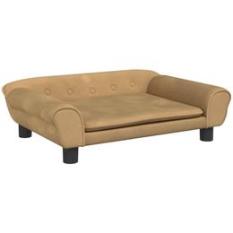 vidaXL - Hundebett Braun 70x48x22 cm Samt