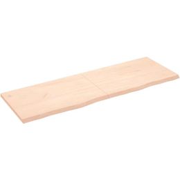 vidaXL - Tischplatte 180x60x(2-4) cm Massivholz Eiche Unbehandelt