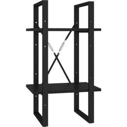 Bücherregal 2 Fächer Schwarz 40x30x70 cm Holzwerkstoff vidaXL