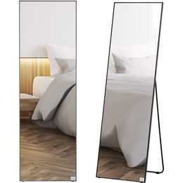 HOMCOM Standspiegel, freistehender Ganzkörperspiegel, Ankleidespiegel mit Ständer, Wandspiegel, Garderobenspiegel für Schlafzimmer, Flur, Alu, 50 x 161,5 cm