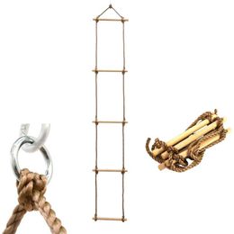 Treppe in Seil und Holz für Kinder mit max. 50 kg Karabiner