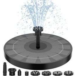 2,5 w Solar-Vogelbad-Brunnenpumpe, Solar-Vogelbad-Brunnenpumpe mit 8 Düsen, 6,7 Zoll solarbetriebene Wasserbrunnenpumpe für Garten, Teiche,