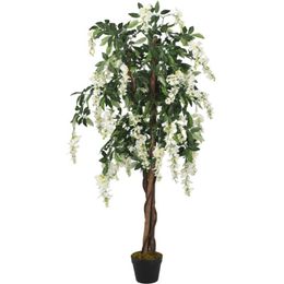 Glyzinienbaum Künstlich 560 Blätter 80 cm Grün und Weiß vidaXL