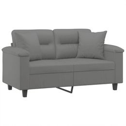 2-Sitzer-Sofa mit Kissen Dunkelgrau 120 cm Mikrofasergewebe vidaXL