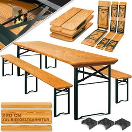 Kesser - Bierzeltgarnitur 3 teilig Gartenmöbel-Set Klappbar 170 x 46 x 75cm 2X Bierbänke 1x Biertisch Festzeltgarnitur Biertisch Stehtisch