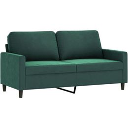 vidaXL - 2-Sitzer-Sofa Dunkelgrün 140 cm Samt