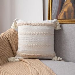 2er-Set Boho-Kissenbezug, Heimdekoration, Kissenbezug für Sofa, Bett, Stuhl, Schlafzimmer, Wohnzimmer (45 x 45 cm, Beige) - Tigrezy