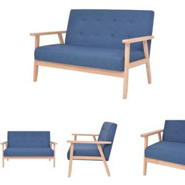 The Living Store 2-Sitzer-Sofa Stoff Blau - Sofas - Blau