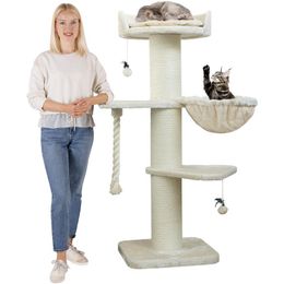 Happypet - Premium Kratzbaum Grosse Katzen Stabil 'Cooper' – 150 cm Großer Katzenbaum, Kletterbaum für Maine Coon, Natursisal, 20 cm Dicke Stämme