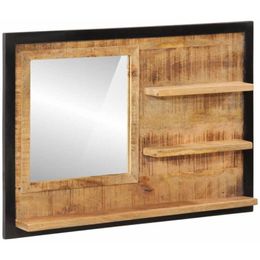 vidaXL - Spiegel mit Ablagen 80x8x55 cm Glas und Massivholz Mango