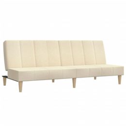 Schlafsofa 2-Sitzer Creme Stoff vidaXL