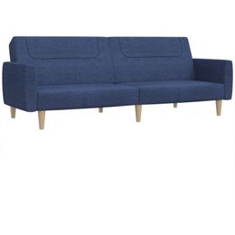 Schlafsofa 2-Sitzer Blau Stoff vidaXL