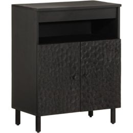 vidaXL - Beistellschrank Schwarz 60x33x75 cm Massivholz Mango