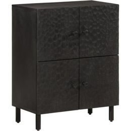 vidaXL - Beistellschrank Schwarz 60x33x75 cm Massivholz Mango