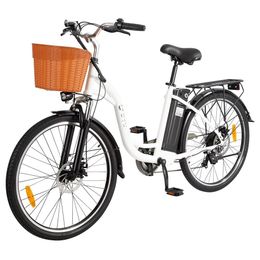 DYU C6 Elektrofahrrad 350W Motor Max Geschwindigkeit 25km/h 36V 12.5AH 70km Max Reichweite : Farbe - Weiß