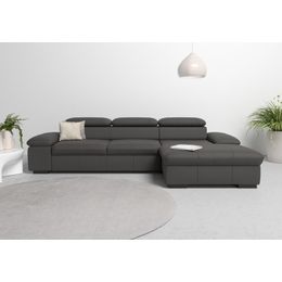 Ecksofa Home Affaire "Alberto L-Form", braun (mokka), B:286cm H:73cm T:174cm, Luxus-Microfaser Lederoptik (100% Polyester);Luxus-Microfaser ALTARA NUBUCK (100% Polyester);Luxus-Microfaser weich (90% Polyester, 10% Polyamid);Microfaser Antiklederoptik, Sofas, Ecksofa, mit Kopfteilverstellung, wahlweise mit Bettfunktion