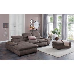 Ecksofa Home Affaire "Alberto L-Form", grau (anthrazit), B:286cm H:73cm T:174cm, 100% Polyester;Luxus-Microfaser ALTARA NUBUCK (100% Polyester);Luxus-Microfaser weich (90% Polyester, 10% Polyamid);Microfaser Antiklederoptik, Sofas, Ecksofa, mit Kopfteilverstellung, wahlweise mit Bettfunktion, Topseller