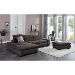 Ecksofa Home Affaire "Alberto L-Form", grau (anthrazit), B:286cm H:73cm T:174cm, 100% Polyester;Luxus-Microfaser ALTARA NUBUCK (100% Polyester);Luxus-Microfaser weich (90% Polyester, 10% Polyamid);Microfaser Antiklederoptik, Sofas, Ecksofa, mit Kopfteilverstellung, wahlweise mit Bettfunktion, Topseller