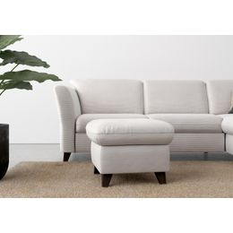 Polsterhocker Home Affaire "Trelleborg", silber, B:58cm H:48cm T:58cm, 95% Polyester, 5% Polyamid, Hocker, Polsterhocker, Cord-Bezug, mit Staufach, inkl. Federkern-Polsterung