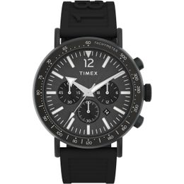 Chronograph Timex "WATERBURY STANDARD" Armbanduhren schwarz Herren Quarzuhr, Armbanduhr, Herrenuhr, Datum, Leuchtzeiger, Stoppfunktion