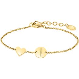 Armband Liebeskind Berlin "Schmuck Geschenk Edelstahl Armkette Herz, LJ-0521-B-20, LJ-0522-B-20" Armbänder Gr. Edelstahl, goldfarben (gelbgoldfarben) Damen