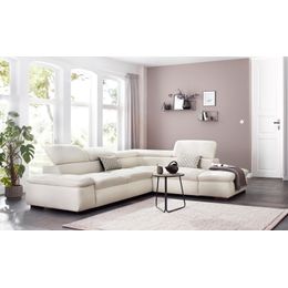 Ecksofa Home Affaire "Alberto L-Form", beige (creme), B:272cm H:73cm T:226cm, 100% Polyester;Luxus-Microfaser weich (9)0% Polyester / 10% Polyamid;Luxus-Microfaser Vintageoptik (100% Polyester);Microfaser Antiklederoptik (100% Polyester), Sofas, Ecksofa, mit Kopfteilverstellung, wahlweise mit Bettfunktion